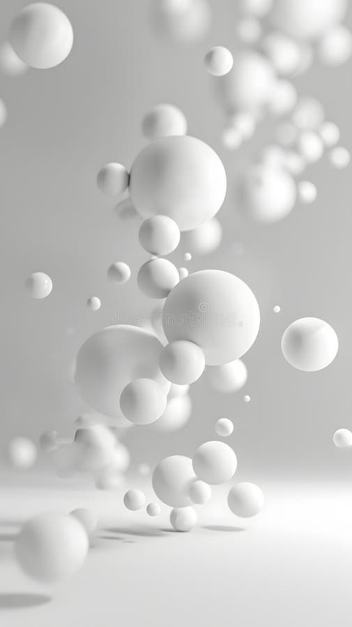 White Spheres on Light Background Form an Elegant, Modern Composition ...