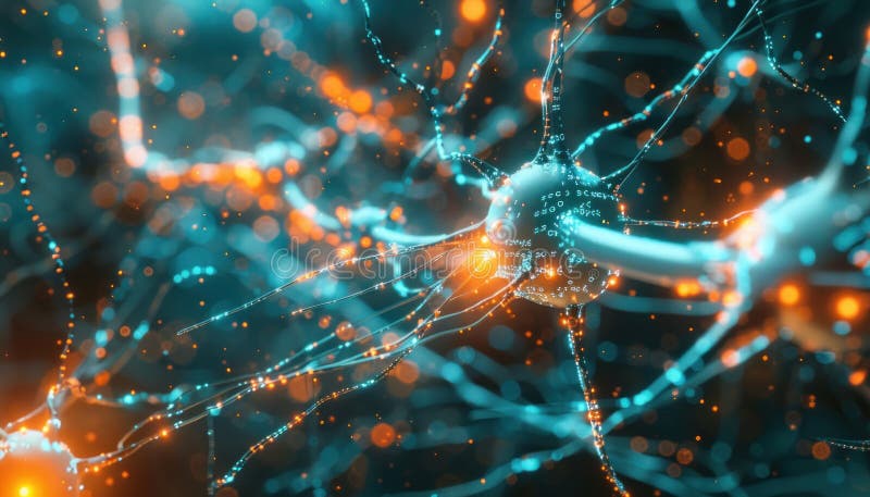 A Computer Generated Image of a Group of Neurons Connected To Each ...