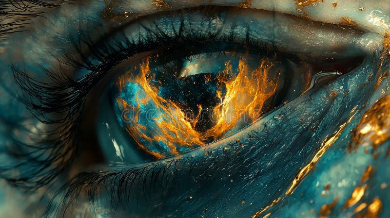 Artistic Concept of Nature and Human Connection with Surreal Blue Eye ...