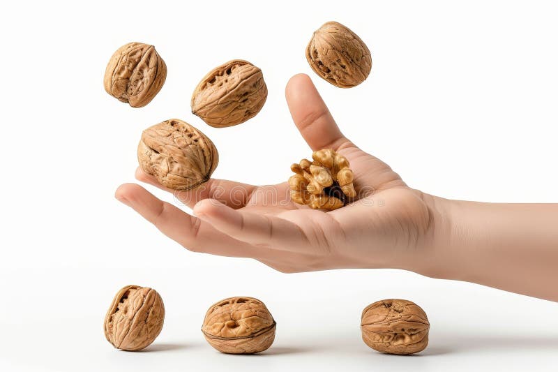 Artistic Concept of Nuts Levitating and Gracefully Descending Against ...