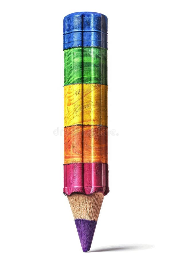 Artistic Concept of a Pencil with a Rainbow-colored Body. Stock ...