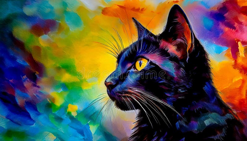 An Artistic Concept Sketch Portrait for a Studio Artwork of a Cat Stock ...