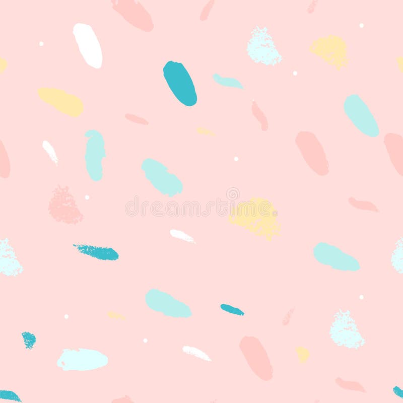 Artistic Confetti Seamless Pattern with Simple Hand Drawn Abstract ...