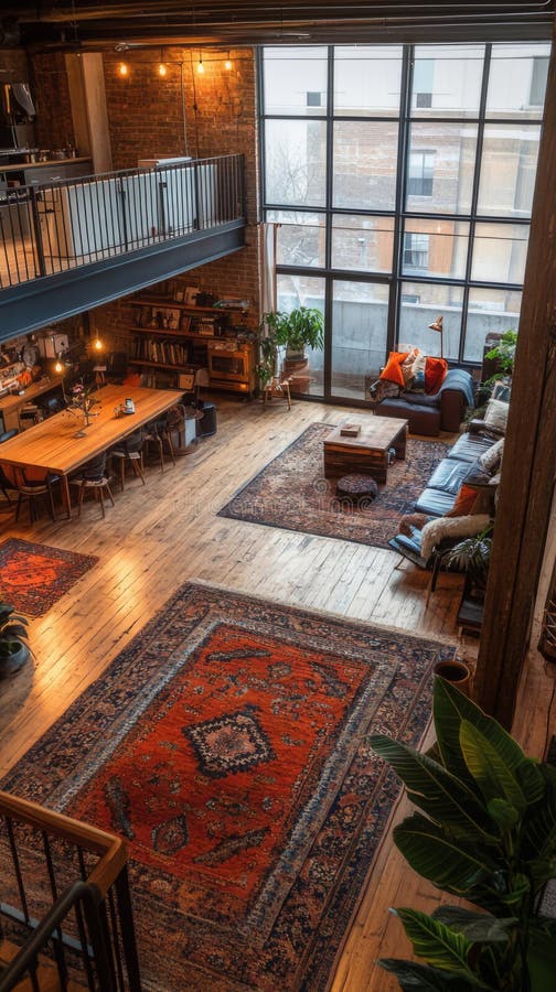 Artistic Coworking Loft stock illustration. Illustration of workspace ...