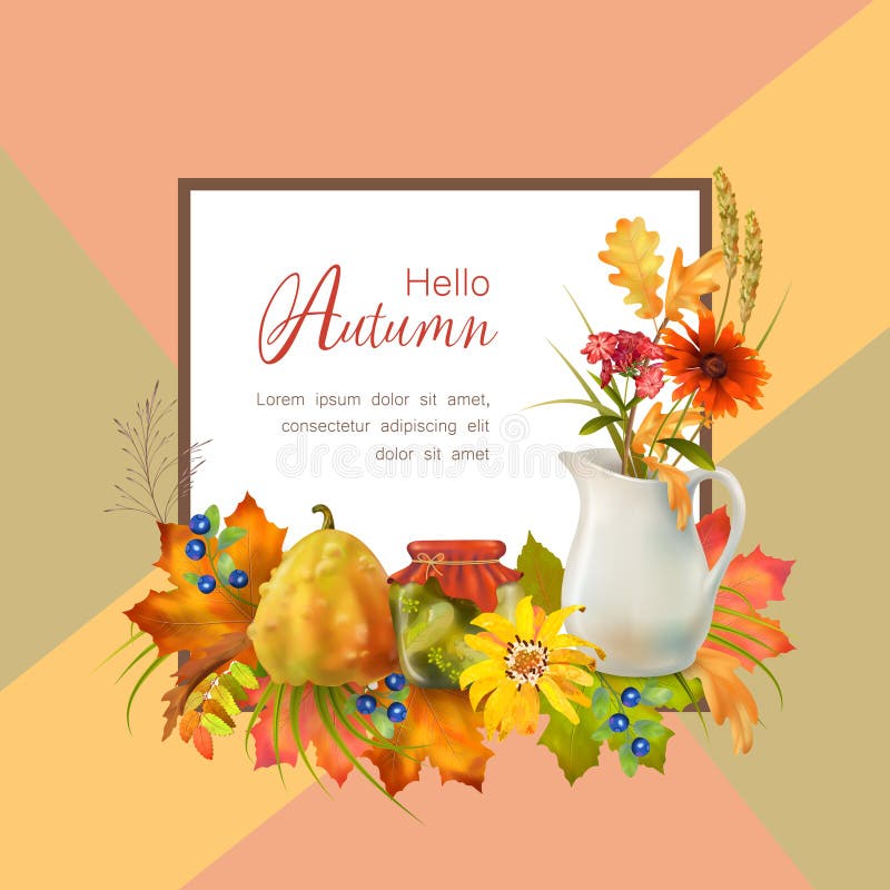 Artistic Creative Autumn Card Stock Vector - Illustration of pear ...