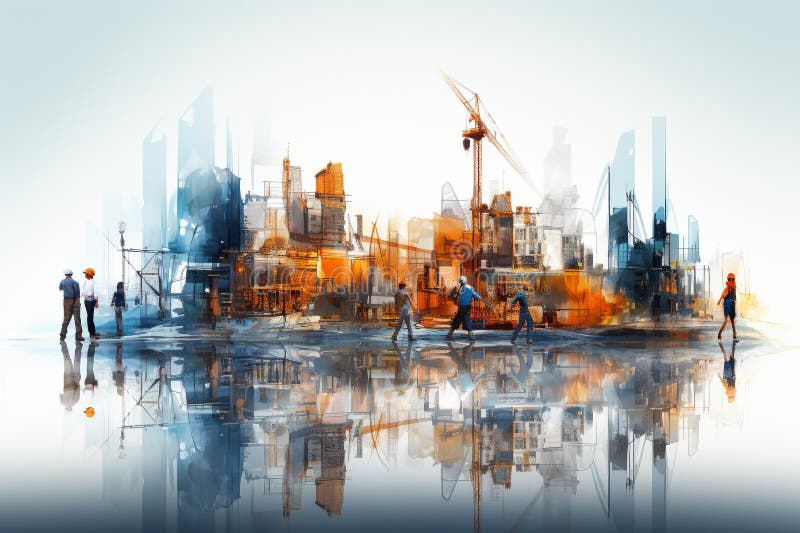 Artistic Creative Background Illustration Featuring Construction ...