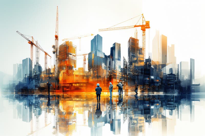 Artistic Creative Background Illustration Featuring Construction ...
