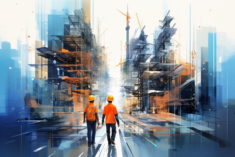Artistic Creative Background Illustration Featuring Construction ...