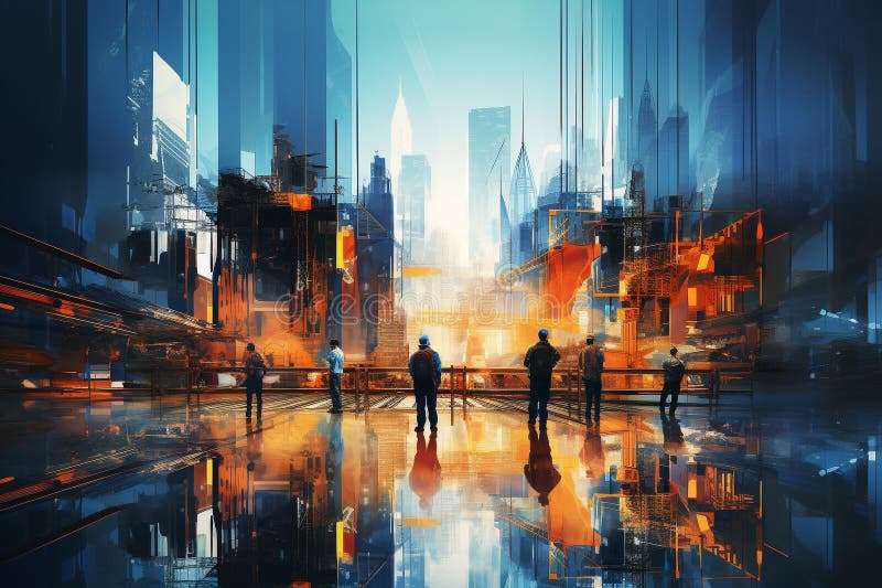 Artistic Creative Background Illustration Featuring Construction ...