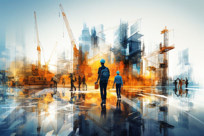 Artistic Creative Background Illustration Featuring Construction ...