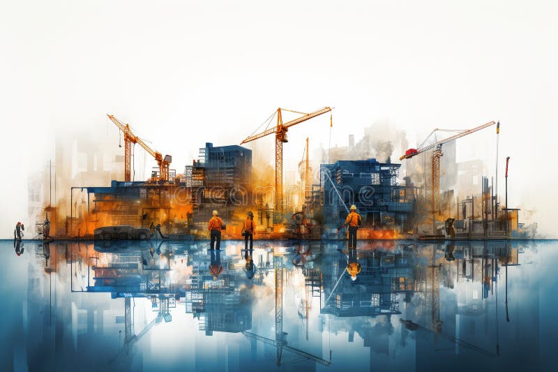 Artistic Creative Background Illustration Featuring Construction ...