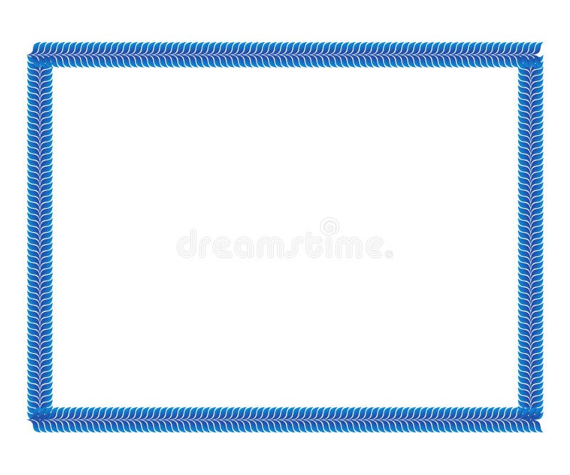 Artistic Creative Blue Leaf Border Stock Vector - Illustration of ...