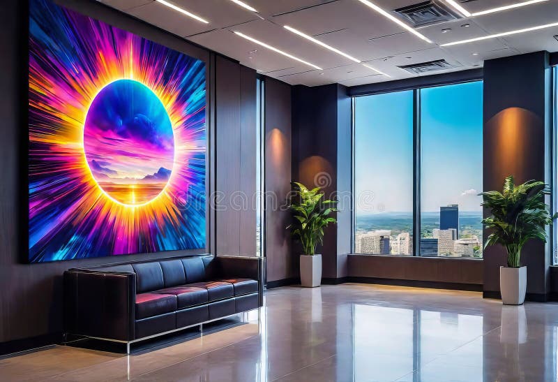 Artistic and Creative Decor of Office Building Lobby with Soft Chairs ...