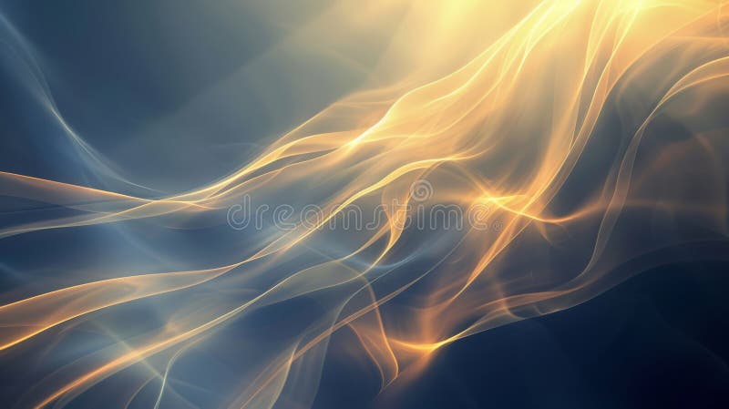 An Artistic and Creative Design Featuring Golden Light Waves in an ...