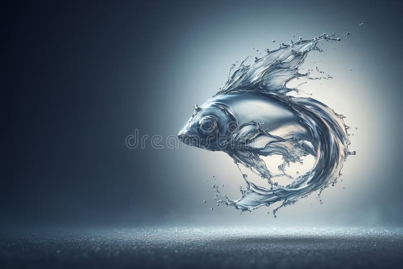 Artistic and Creative Representation of a Fish Made Out of Water ...
