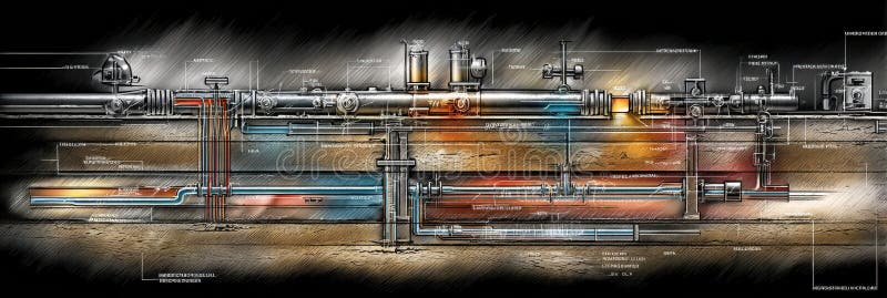 Artistic Cross-Section Illustrates Underground Fuel System with ...