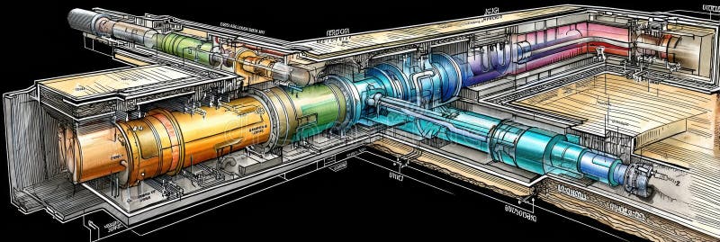 Artistic Cross-Section of an Underground Fuel System Showcasing ...