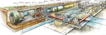 Artistic Cross-Section of an Underground Fuel System Showing Components ...