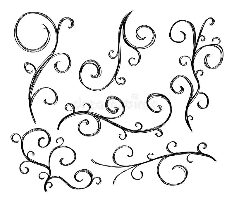Vector Design Elements with Fancy Curls and Swirls Stock Vector ...