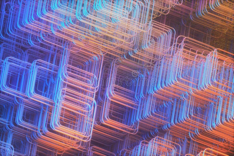 Artistic 3D Abstract Colored Structure Stock Illustration ...