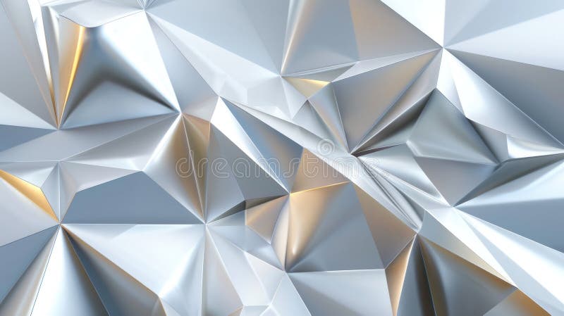 Artistic 3D Composition of Angular Lines and Triangles with Metallic ...