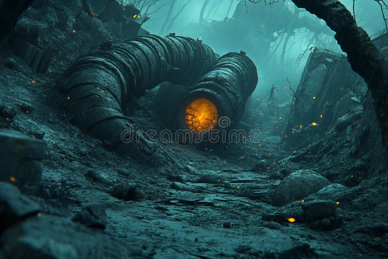 An Artistic 3D Illustration of DNA Destruction, Representing the Themes ...