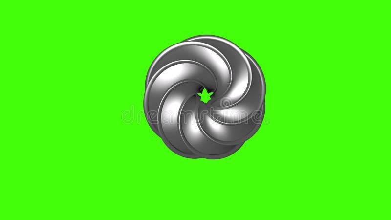 Artistic 3d Object Rotating Looping Animation On Green Screen Chroma Key Element Stock Video