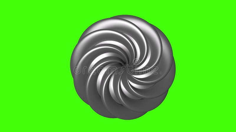 Artistic 3d Object Rotating Looping Animation On Green Screen Chroma Key Element Stock Video