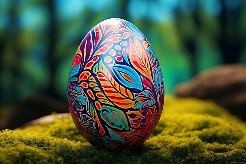 Artistic 3D Render of Decorative Easter Egg Stock Illustration ...