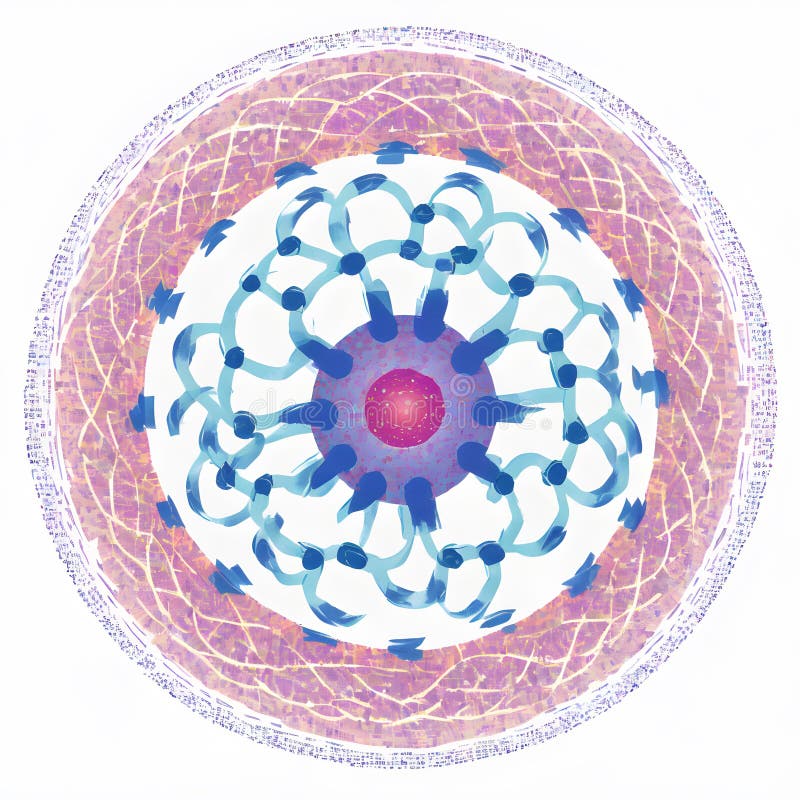 Artistic 2D Rendering of the Atom with Lights Stock Illustration ...
