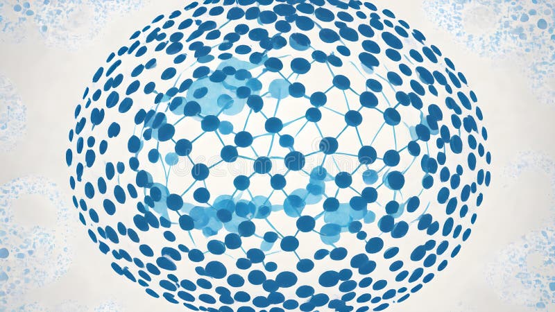 Artistic 2D Rendering of the Matter with Atoms with Blue Shades Stock ...