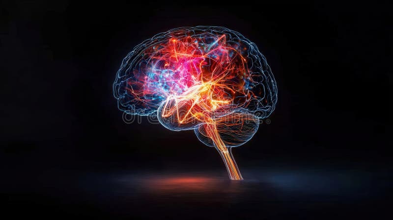 Artistic 3D Representation of Brain Health with Neural Pathways ...