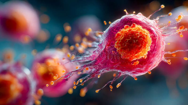 Artistic 3D Visualization of a Vibrant, Abstract Cell Structure with ...