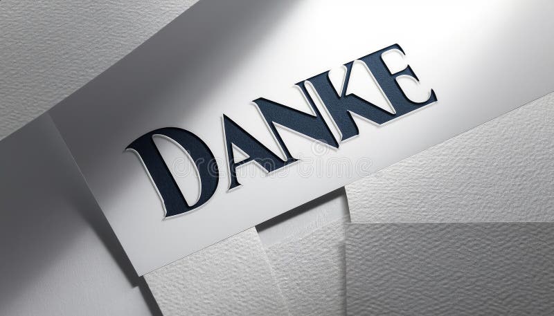 Artistic Danke Letter Design on Textured Paper Stock Illustration ...