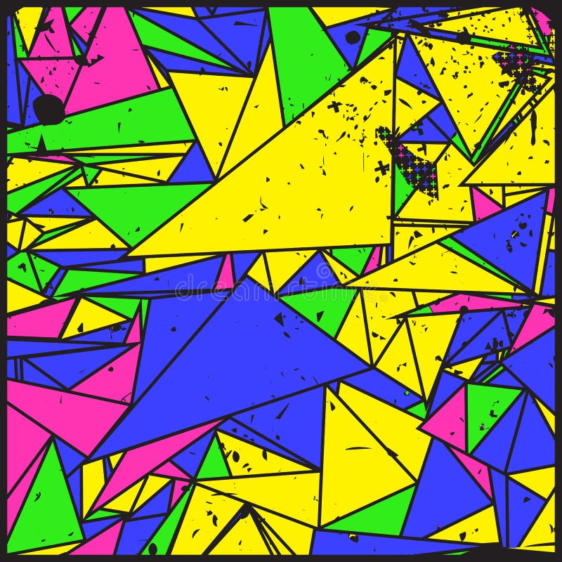 Grunge Geometric Pattern, Modern Abstract Background. Triangle Stock ...