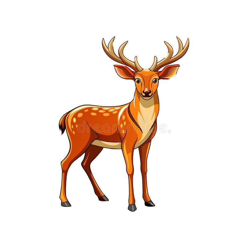 Artistic Deer Animal Color Design Stock Illustration - Illustration of ...