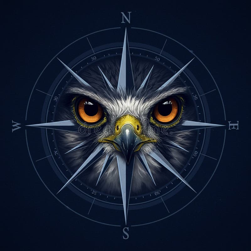 An Artistic Depiction of a Bird S Head, Possibly an Eagle or Hawk, is ...