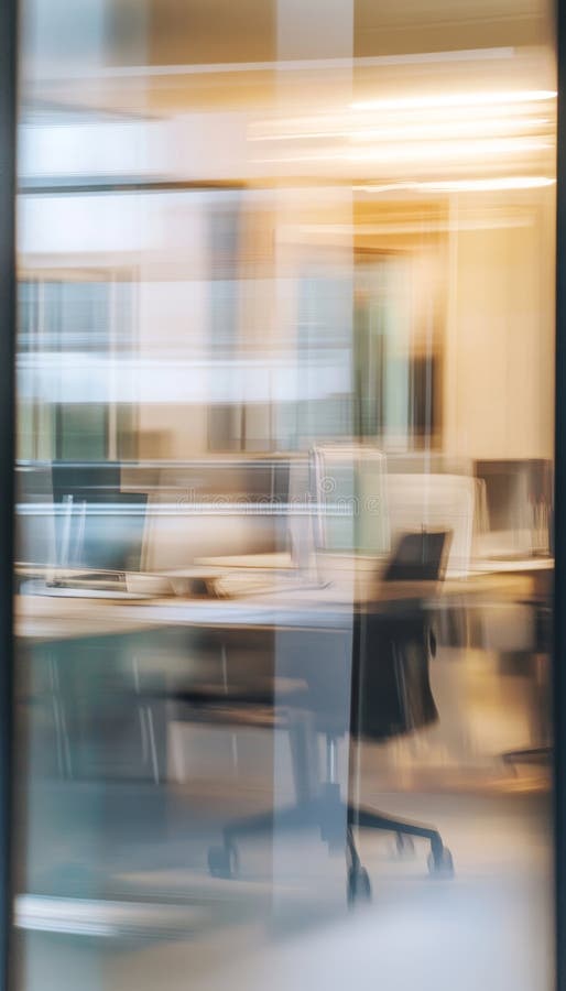 Artistic Depiction of a Blurred Office Space Highlighting Productivity ...