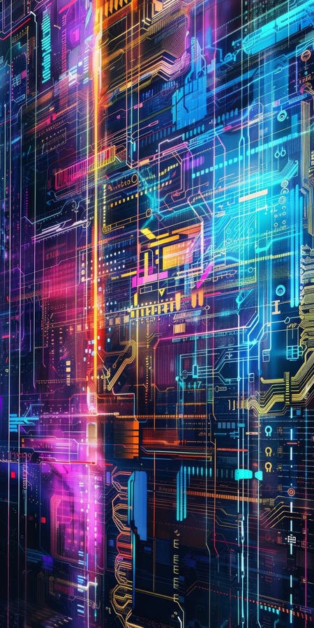 Artistic Depiction of Cyber Security in Abstract Colors. Stock ...