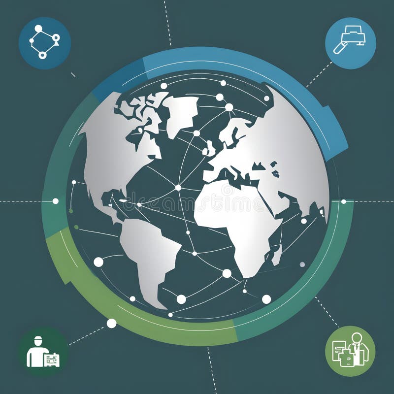 Global Connectivity: a Digital World Graphics Images Stock Illustration ...