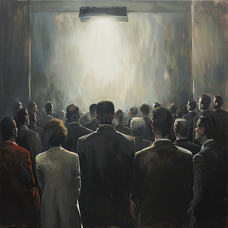 Artistic Depiction of an Engaged Audience Observing a Performance Stock ...
