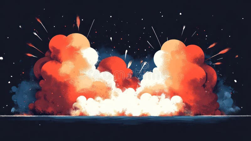 An Artistic Depiction of an Explosion with Vibrant Colors and Dynamic ...