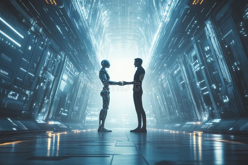 Artistic Depiction of Future Cooperation between Man and Machine ...