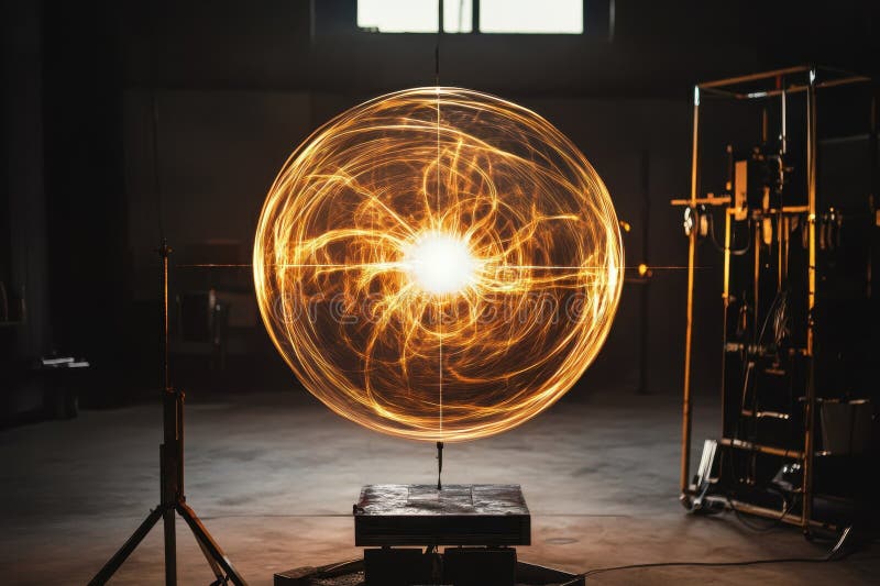 Artistic Depiction of a Glowing Energy Orb in a Dimly Lit Experimental ...
