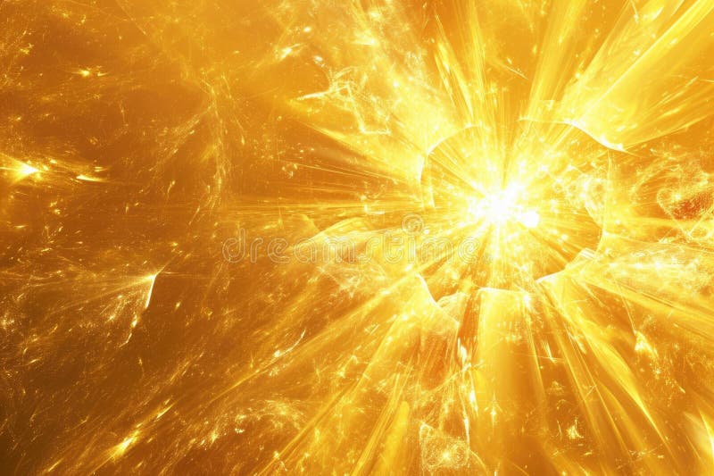 Explosive Golden Light Abstract Art Stock Illustration - Illustration ...