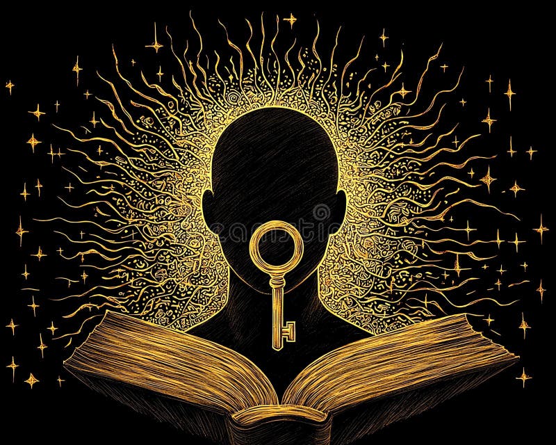 An Artistic Depiction of Knowledge and Enlightenment with a Key and ...