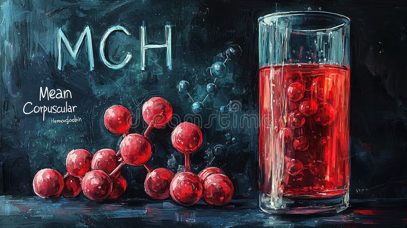 Artistic Depiction of MCH with Molecular and Liquid Elements Stock ...