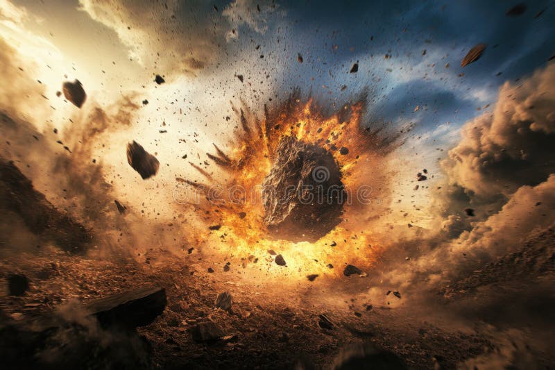 Artistic Depiction of a Meteorite Crashing into the Earth S Surface ...