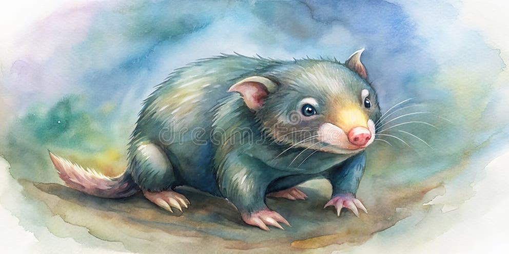 Mole Digging Underground with Tunnel and Soil Texture Visible Stock ...