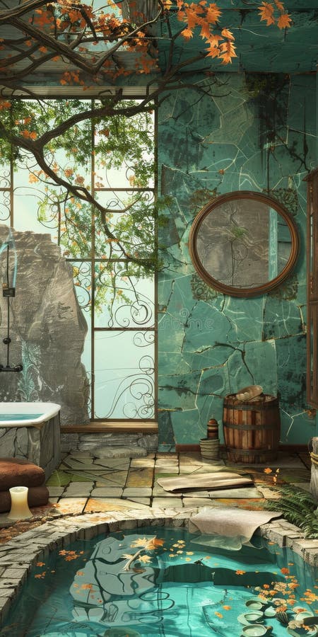 Artistic Depiction of a Relaxing Spa Scene with Imaginative Elements ...